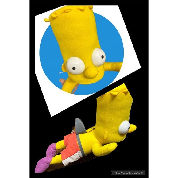 Simpsons | Toys | The Simpsons Bart Simpson 28 Swimming Shark Plush ...
